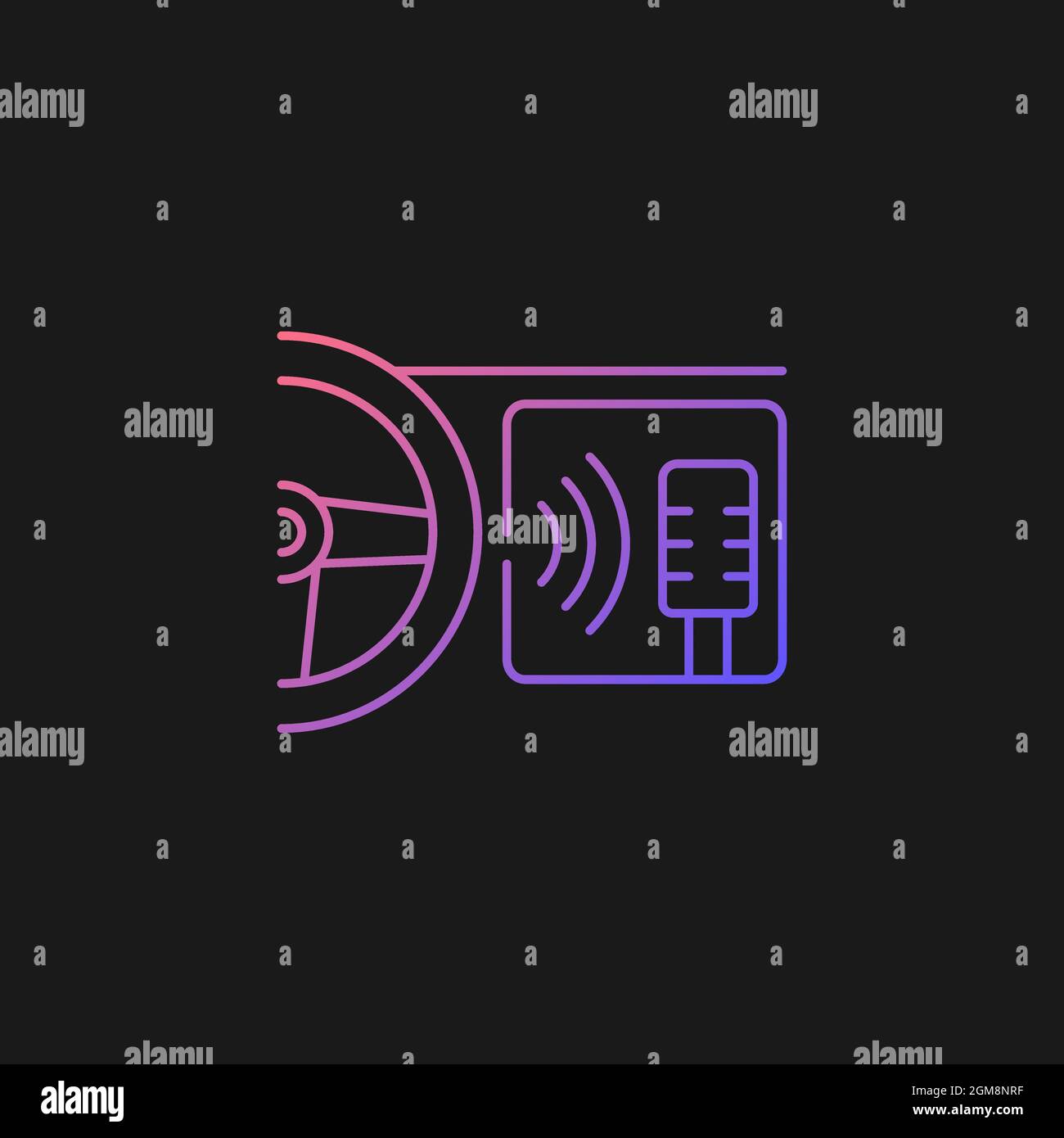 In-car voice control gradient vector icon for dark theme Stock Vector ...