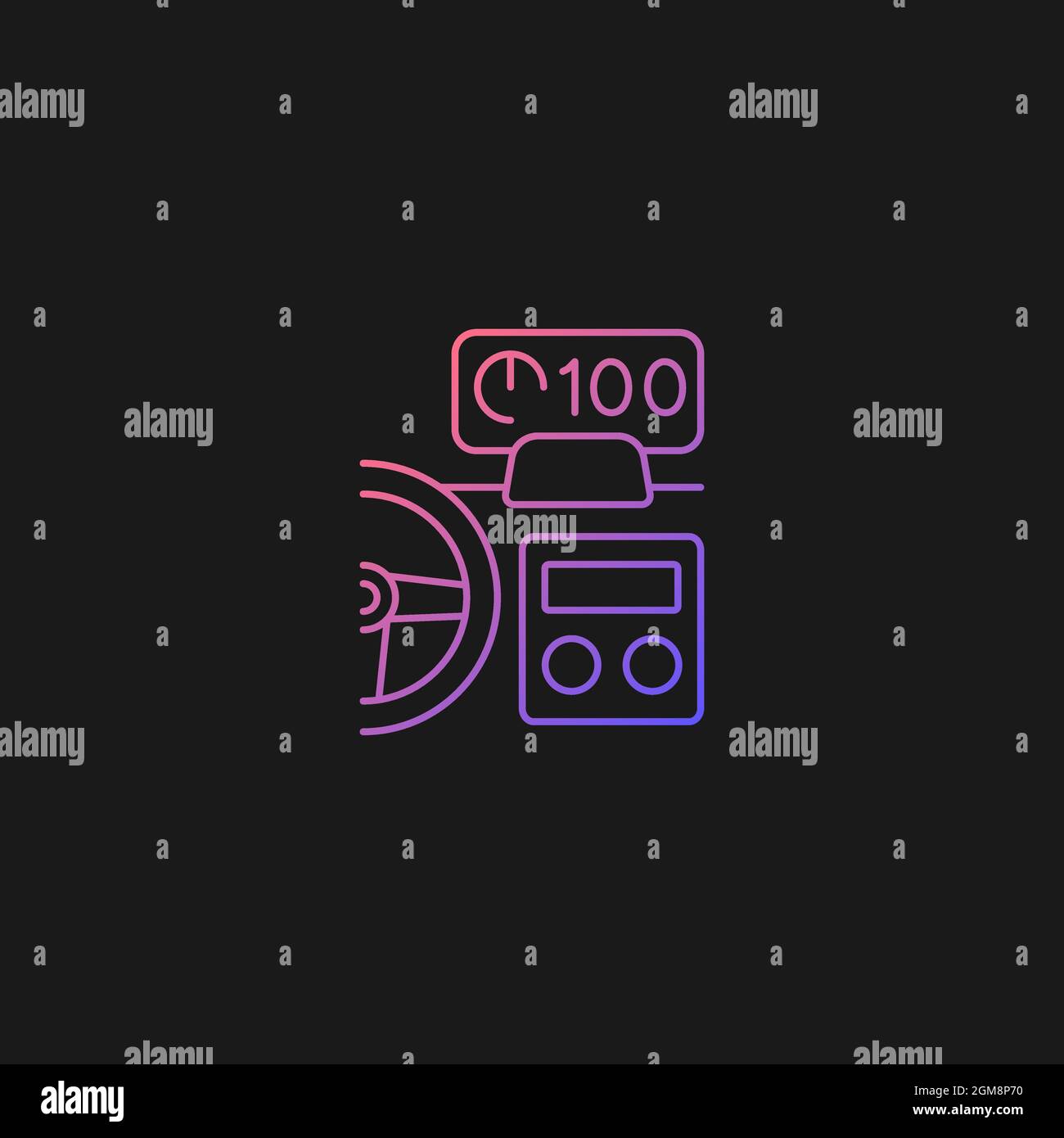 In-car head up display gradient vector icon for dark theme Stock Vector ...