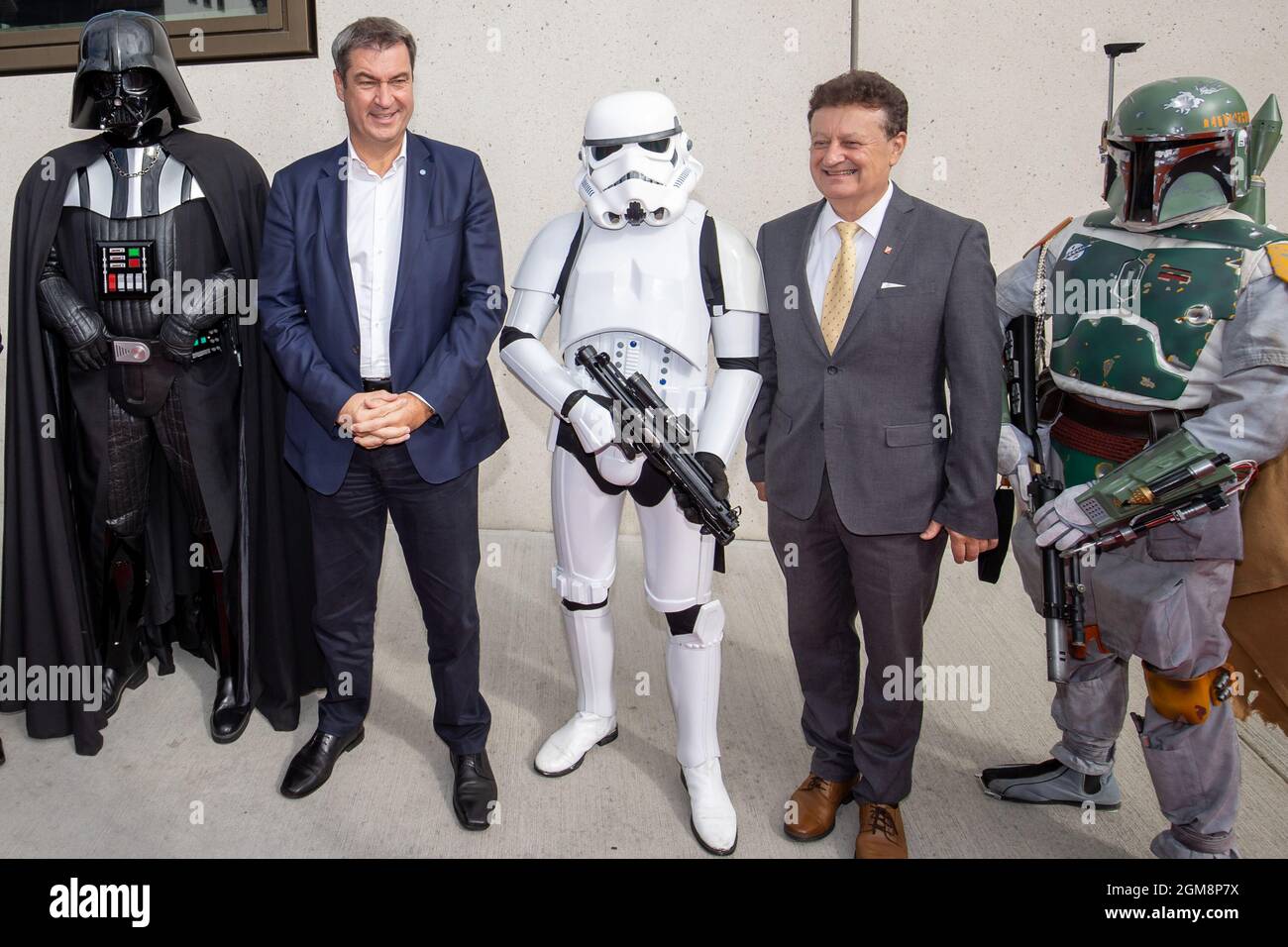 Nuremberg, Germany. 17th Sep, 2021. Markus Söder (l), CSU party leader ...