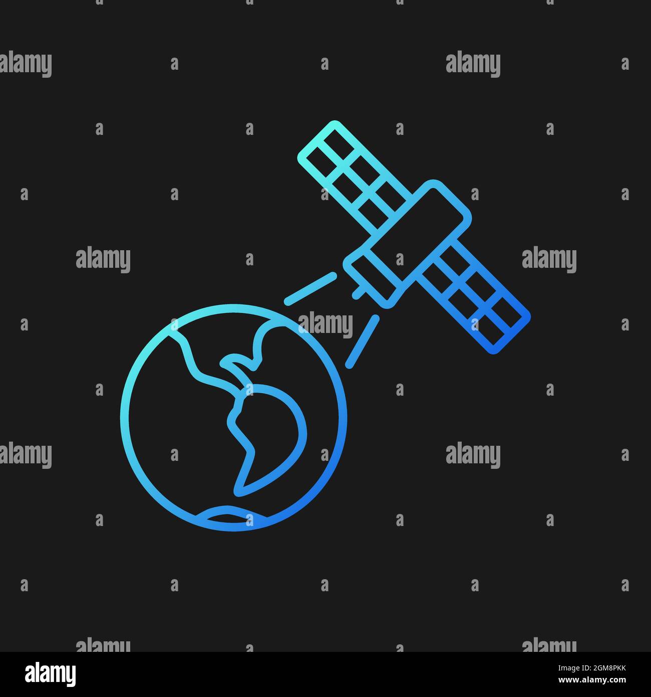 Earth observation process gradient vector icon for dark theme Stock ...