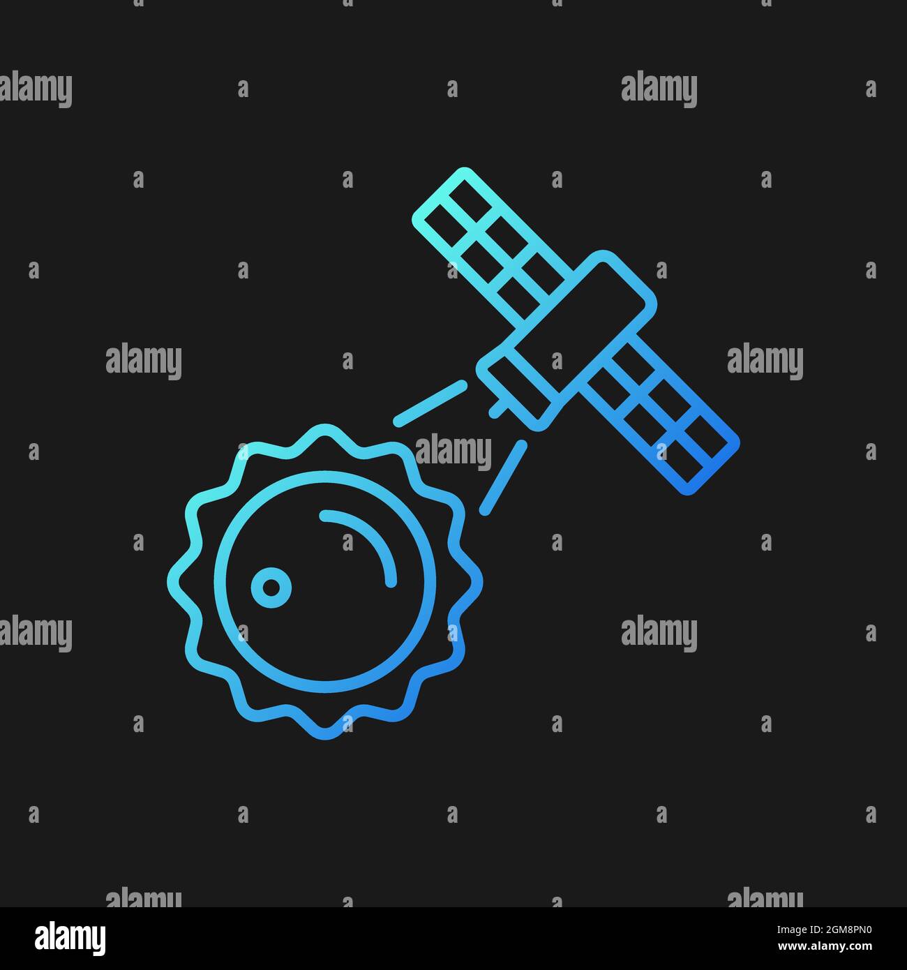 Sun observation process gradient vector icon for dark theme Stock ...