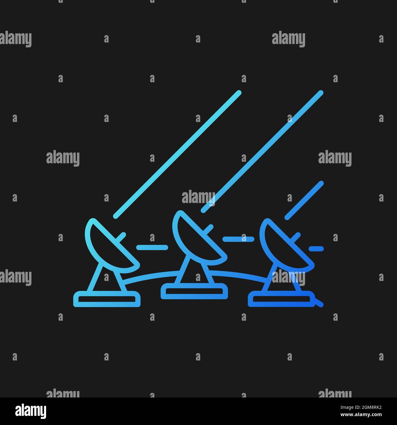 Ground Satellite system gradient vector icon for dark theme Stock ...