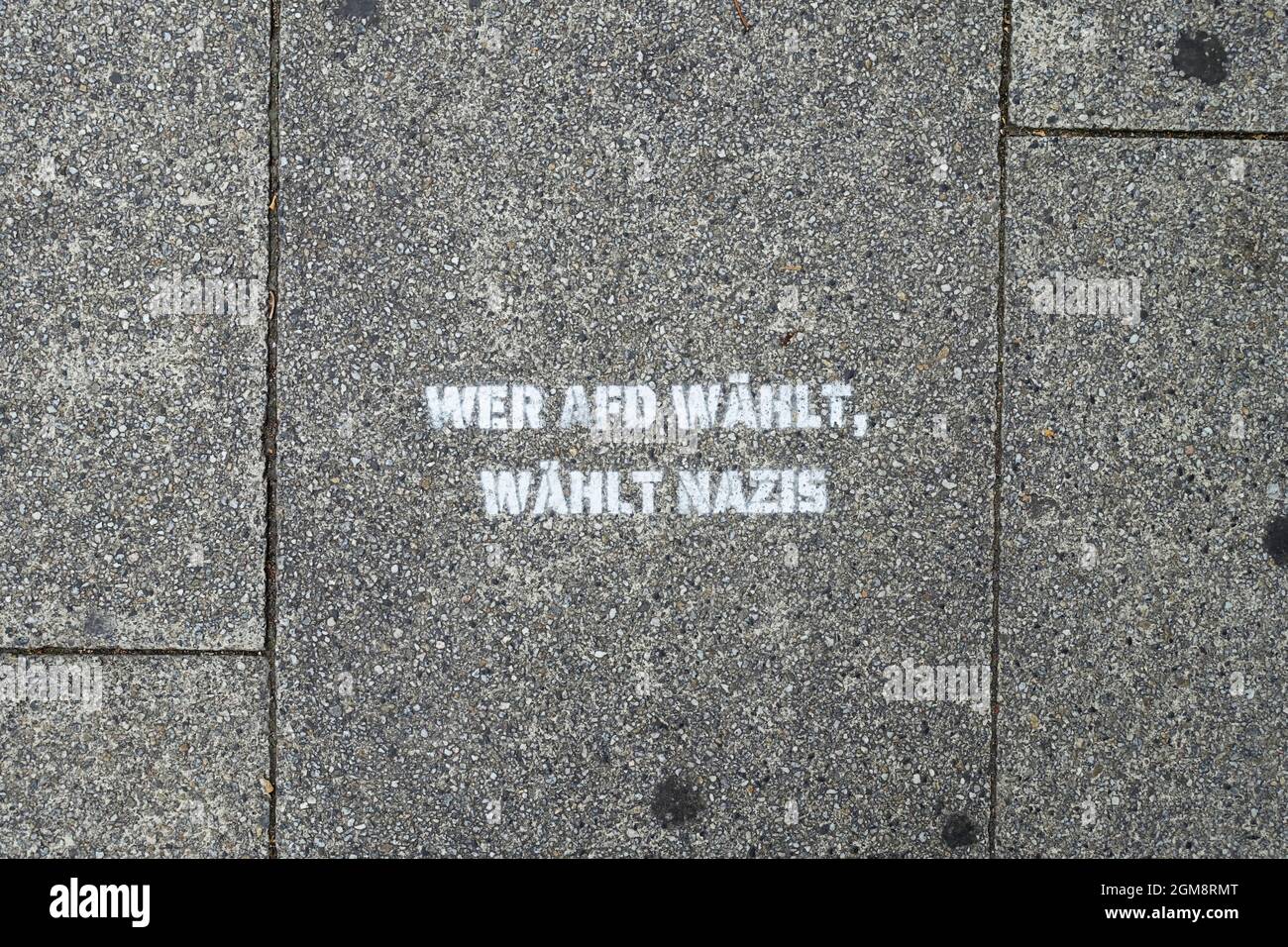 If you vote AfD, you vote Nazi's, stencil in Berlin, Germany Stock ...