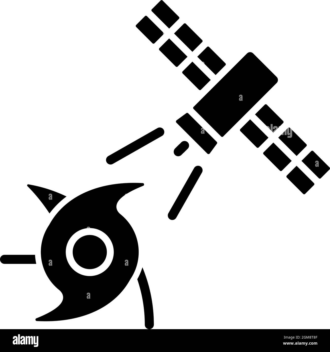Weather and climate monitoring satellite black glyph icon Stock Vector ...
