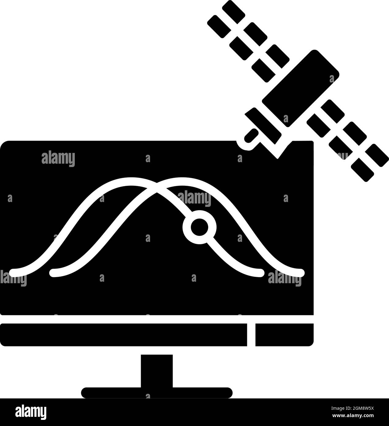 Satellite tracking black glyph icon Stock Vector Image & Art - Alamy
