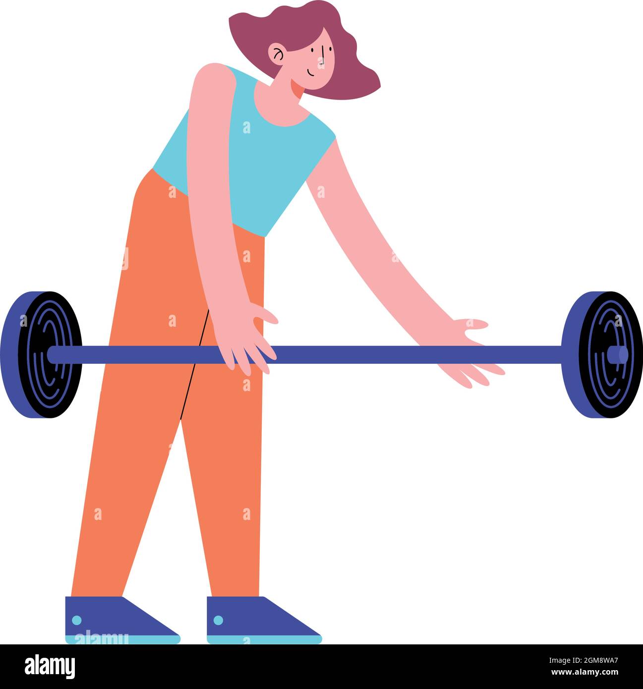 woman lifting weight on white background Stock Vector Image & Art - Alamy