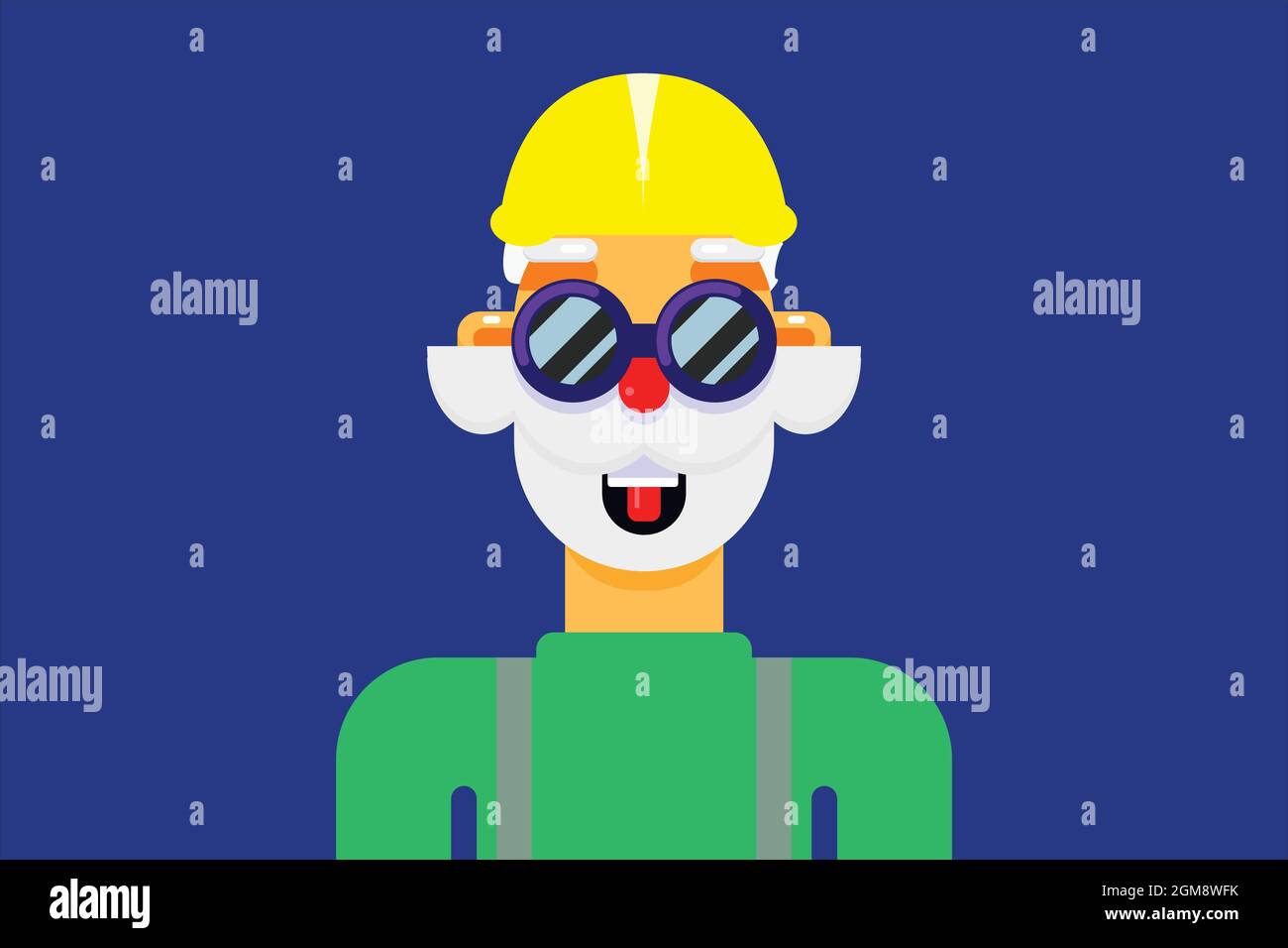 Construction worker profile flat design vector illustration Stock ...
