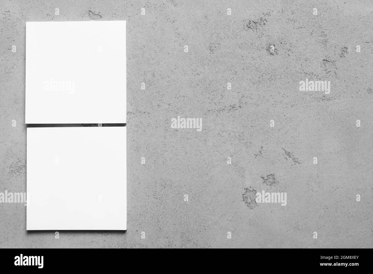 Blank cards on grey background. Mock up for design Stock Photo - Alamy