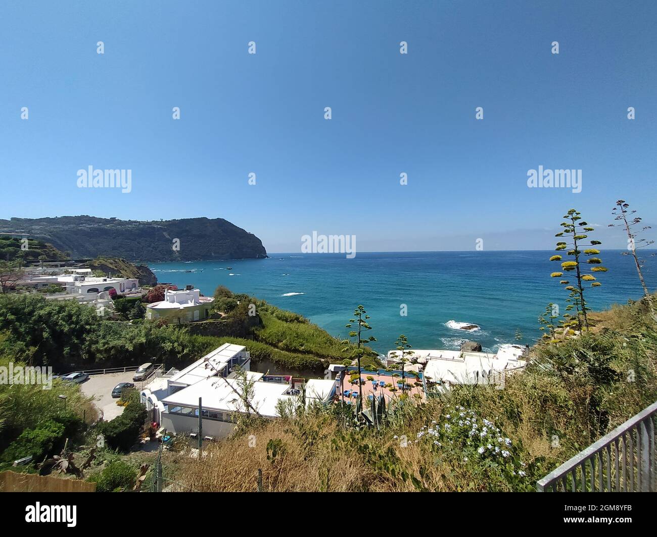 View of Ischia Island in Naples, Cava dell'isola beach, Italy Stock ...