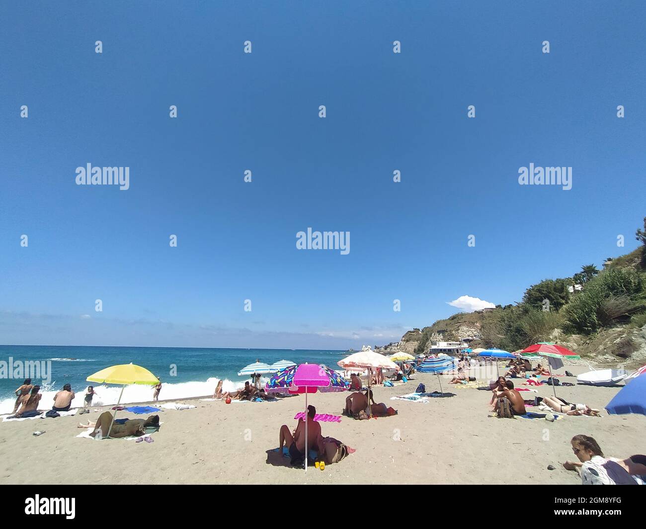 View of Ischia Island in Naples, Cava dell'isola beach, Italy Stock ...