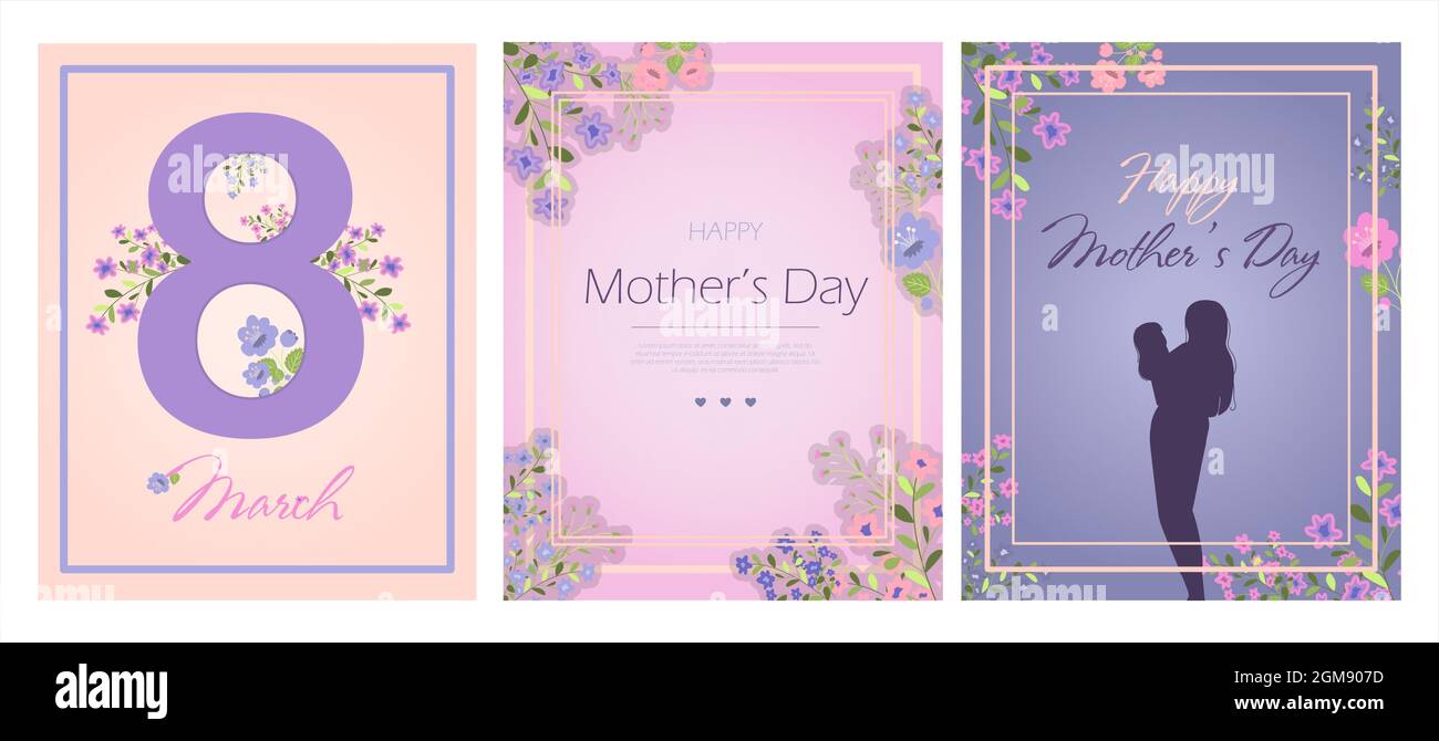 Card for the international mother s day Vector illustration for March 8 ...