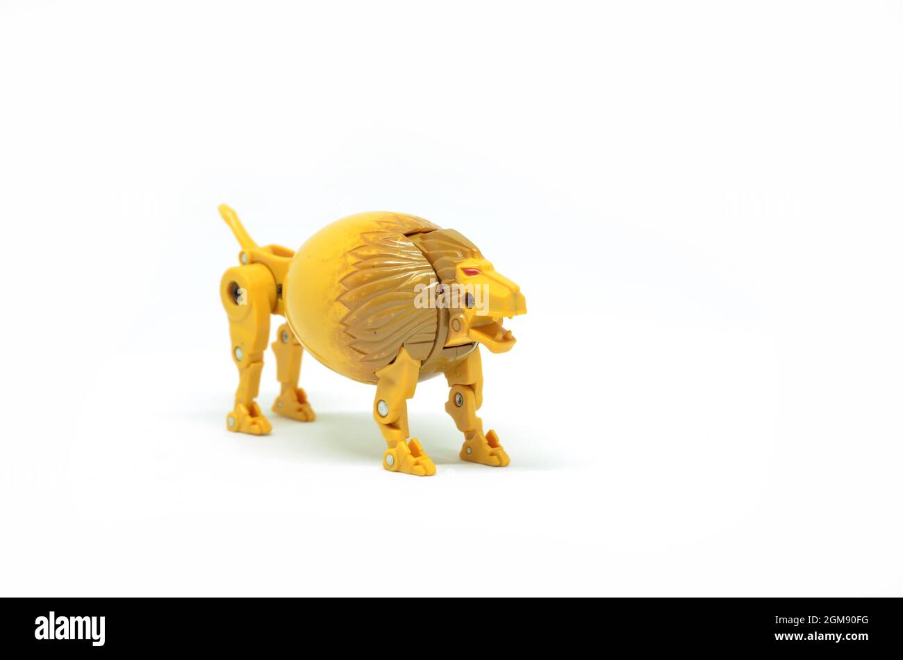 Plastic toy lion figurine isolated on white background Stock Photo - Alamy