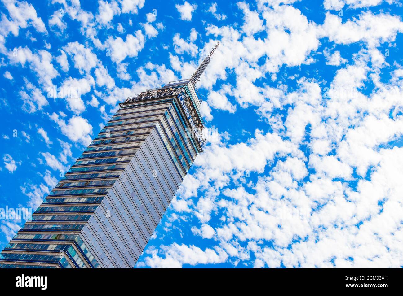 Torre Latinoamericana skyscraper high building and landmark in downtown ...