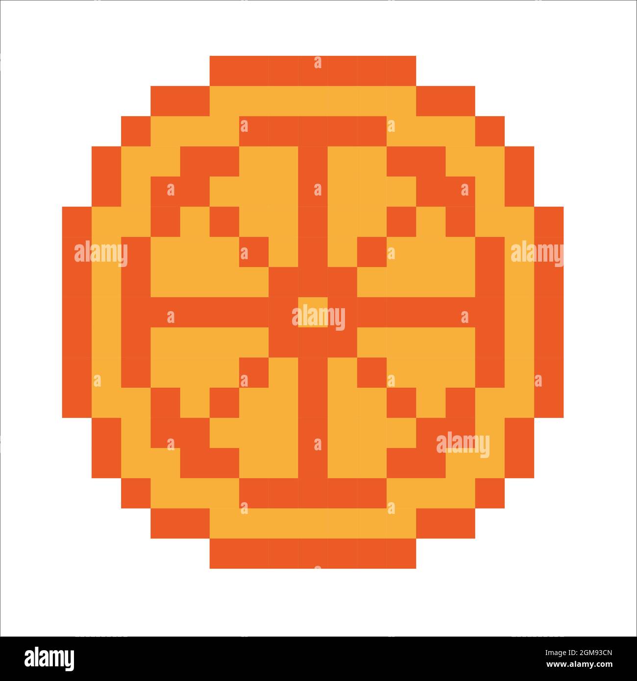 orange Pixel Art isolated on white Background. bit icon. Pixel design ...