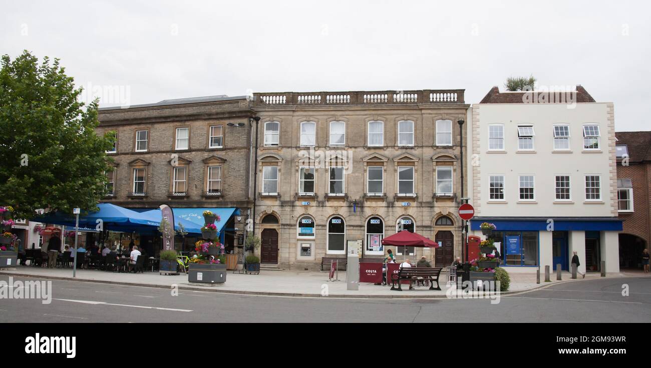 Views of The Square in Wimborne Minster, Dorset in the UK Stock Photo ...