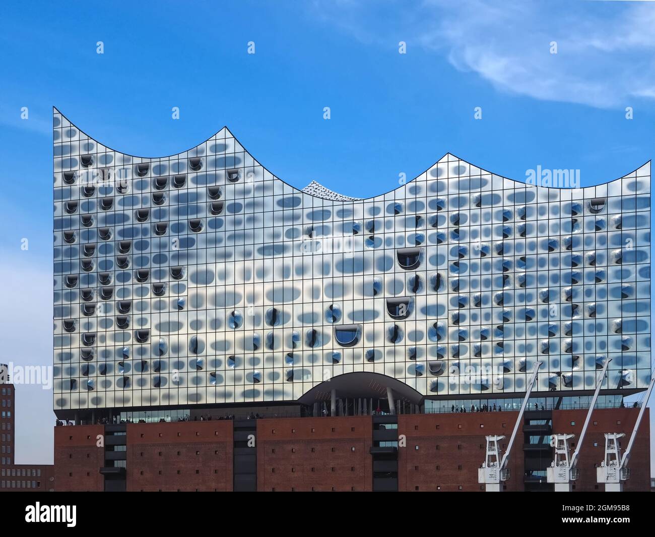 City walk through Hamburg in Germany at Elbe river-here the famous ...
