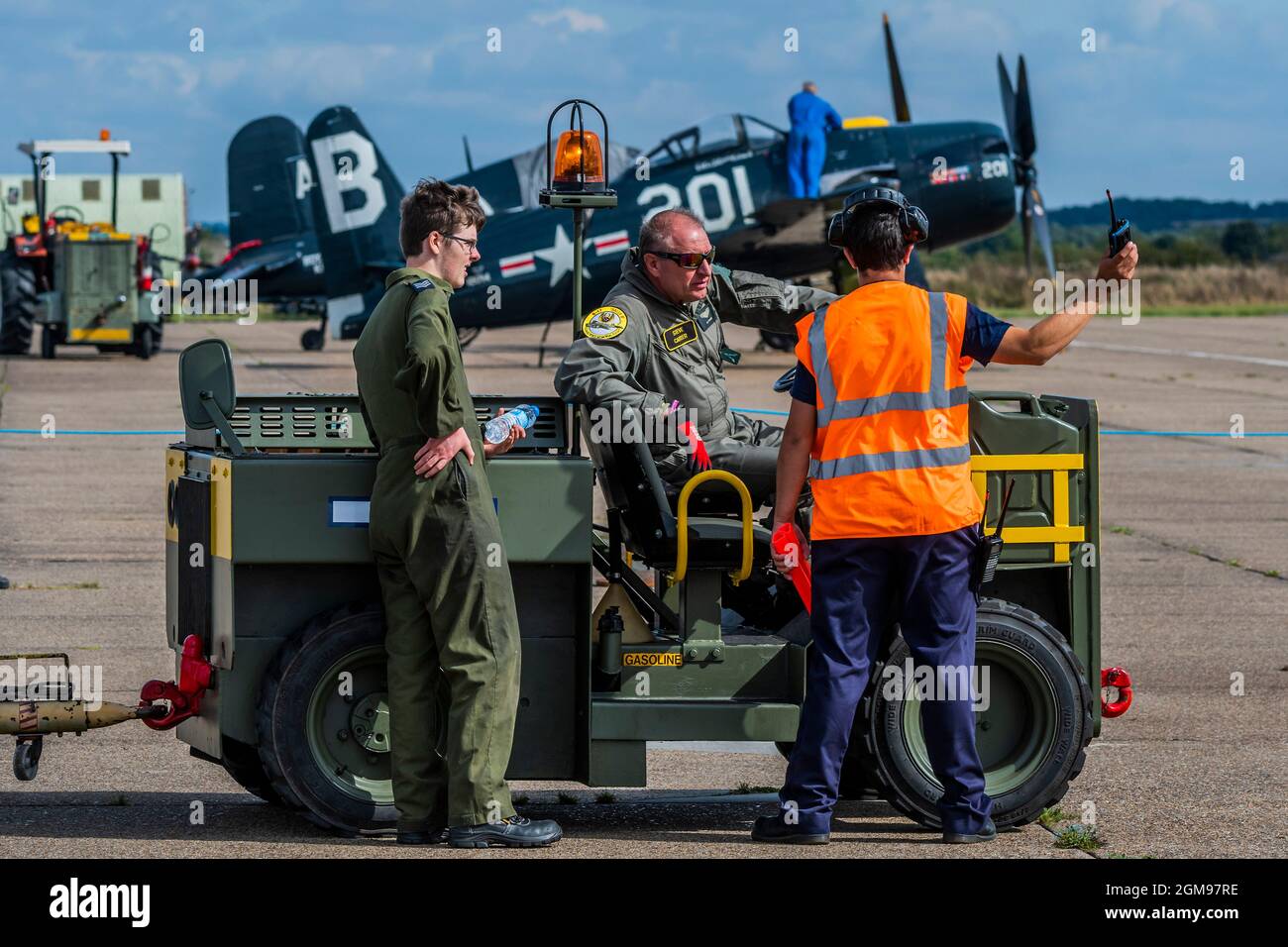 London, UK. 17th Sep, 2021. Preparing to tow out he flying fortress ...