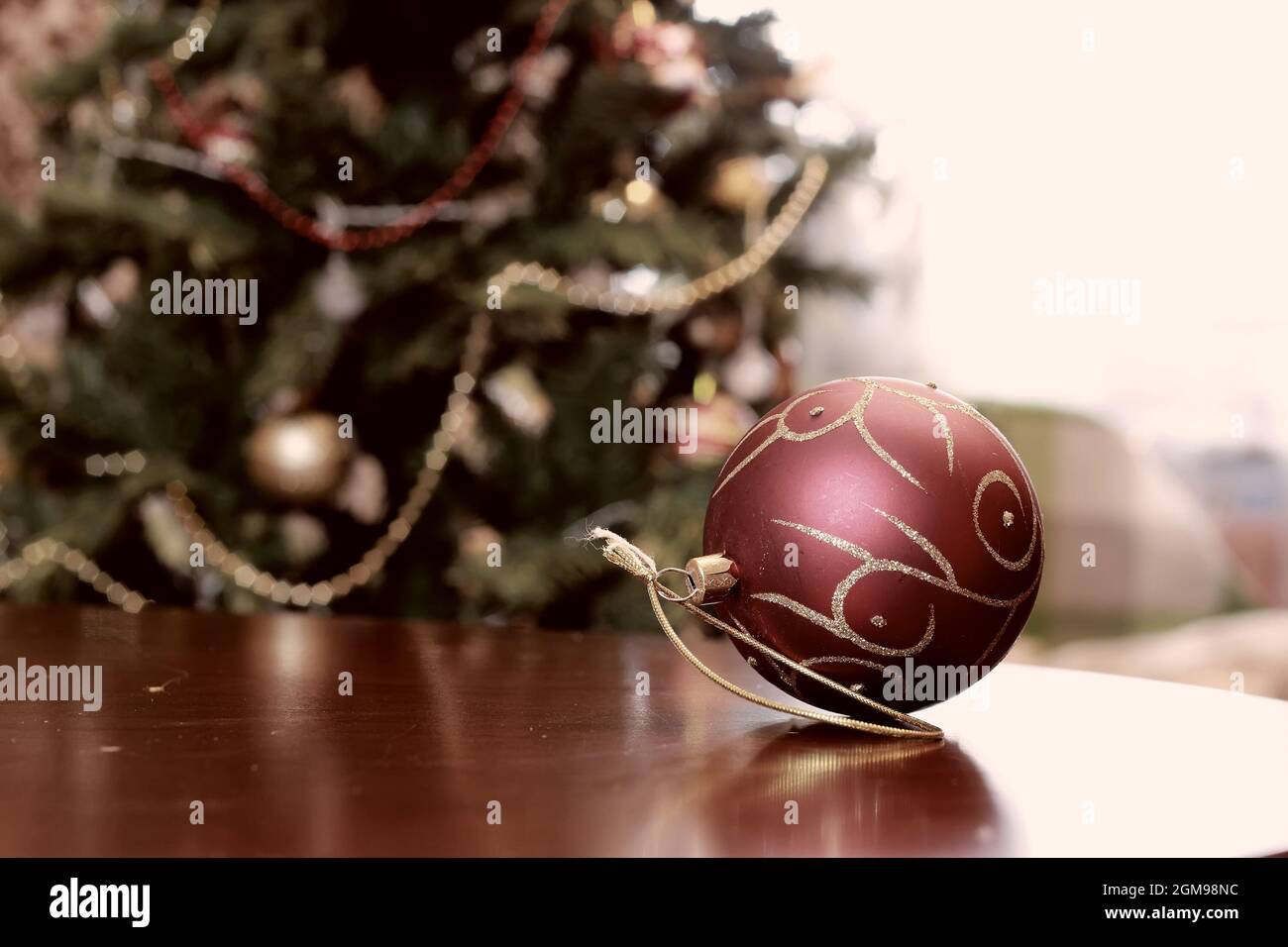 toned christmas decor object ball Stock Photo - Alamy