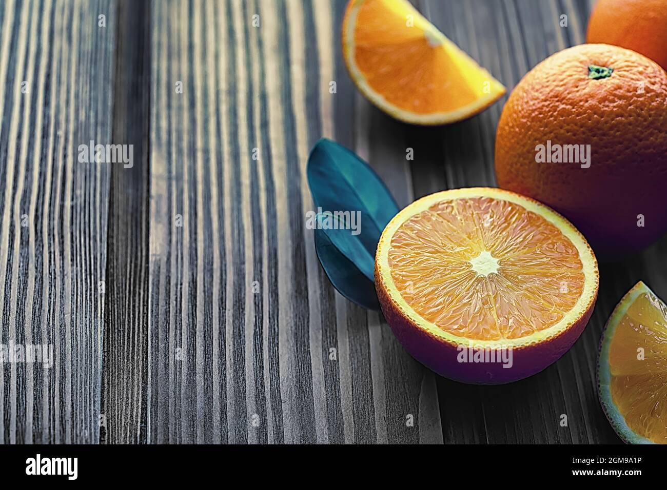 Orange citrus fruit on stone table. Orange background Stock Photo - Alamy