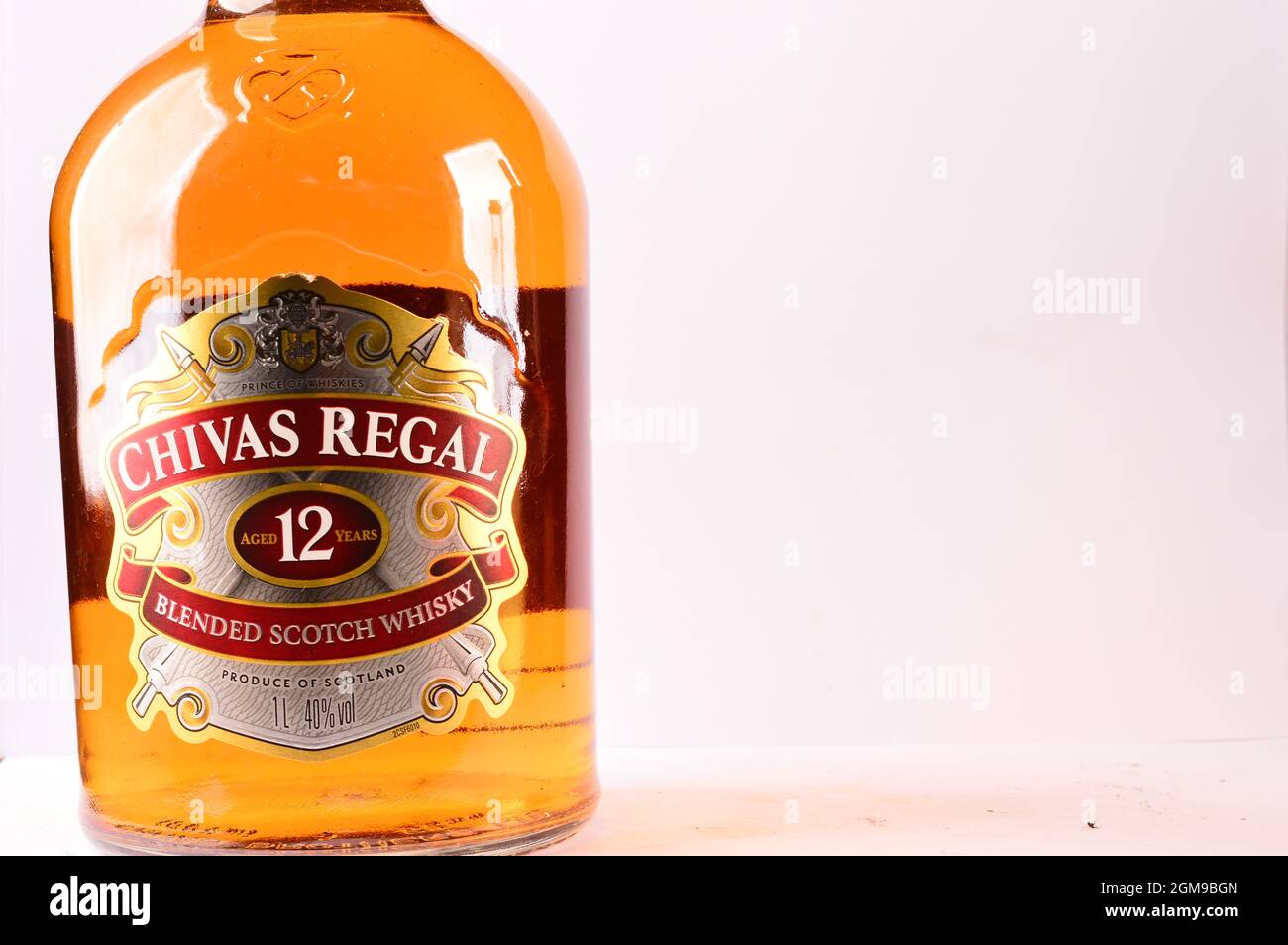 Bottle of Chivas Regal whisky on white background Stock Photo - Alamy