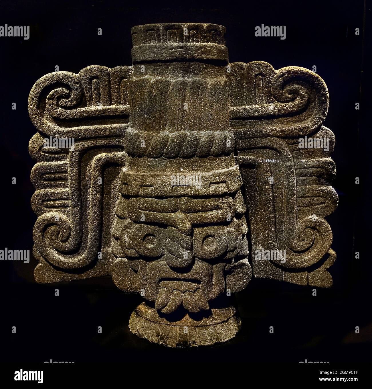 Mexico aztec stone sculpture tlaloc rain god hi-res stock photography ...