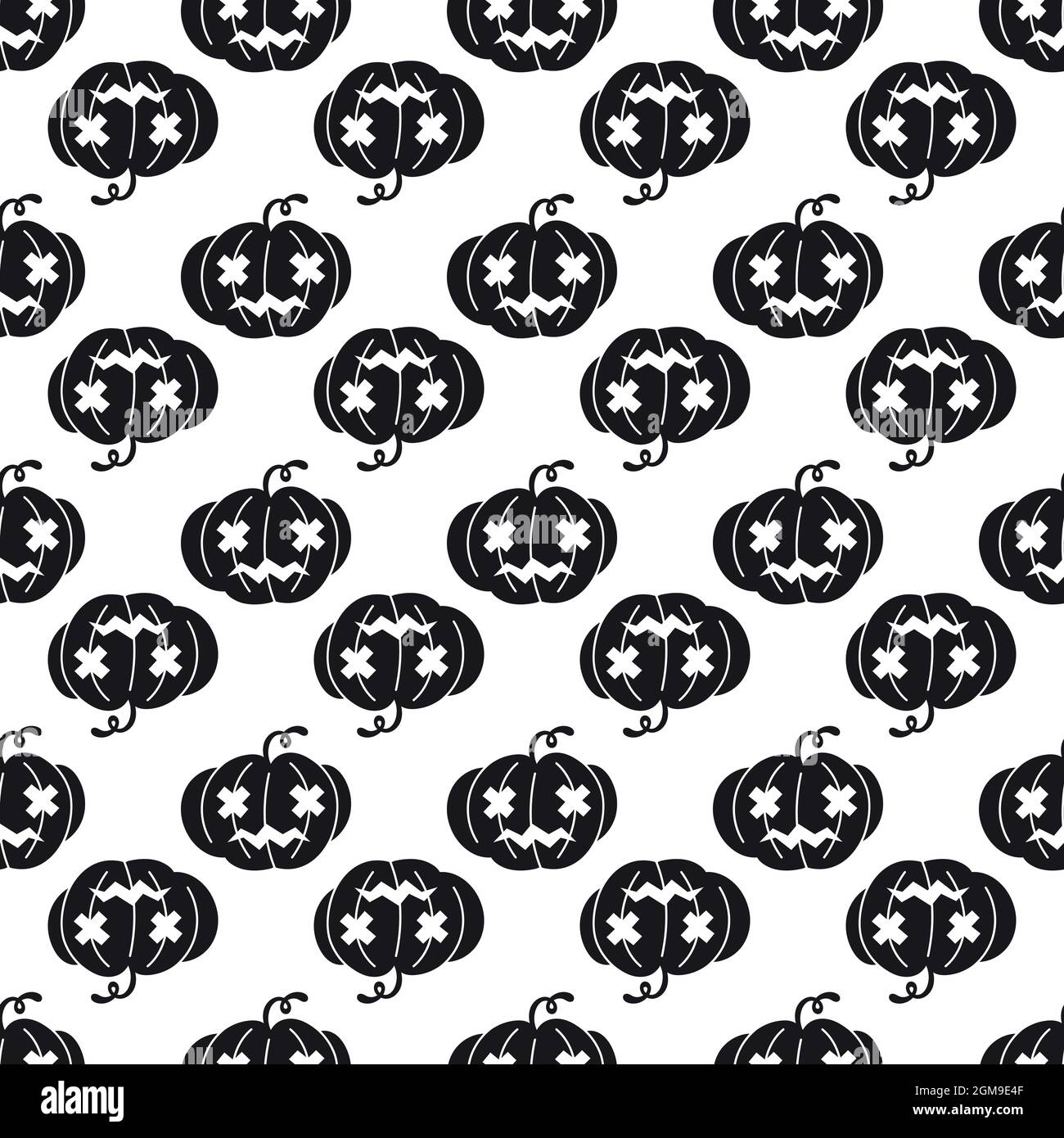 Halloween pumpkin pattern seamless background texture repeat wallpaper geometric vector Stock ...