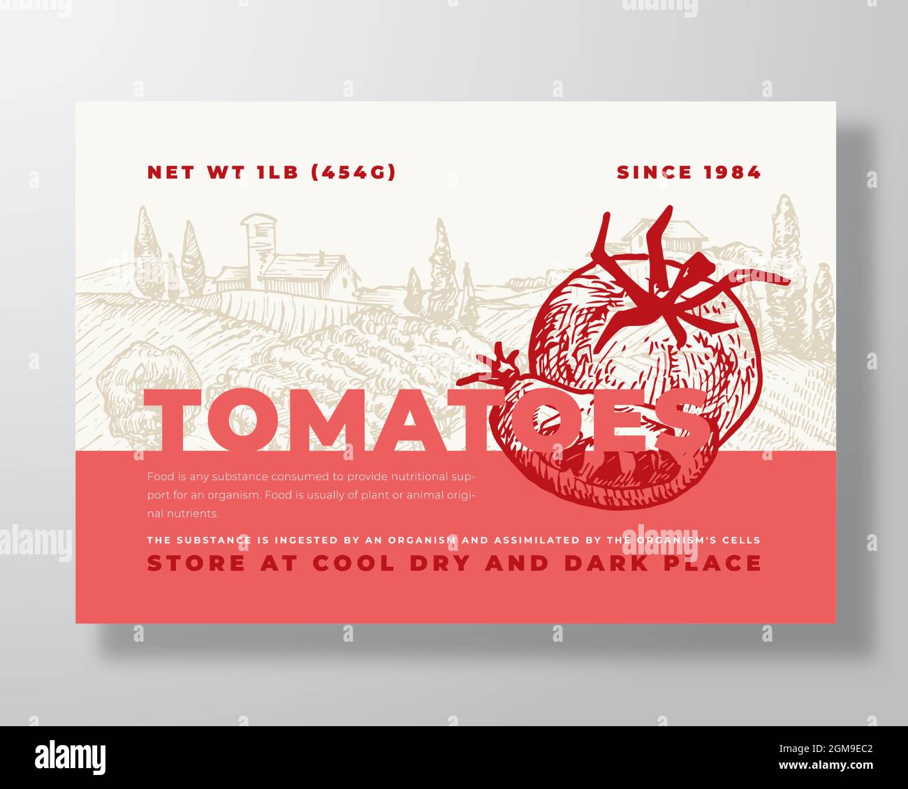 Tomatoes Label Template. Abstract Vector Packaging Design Layout ...