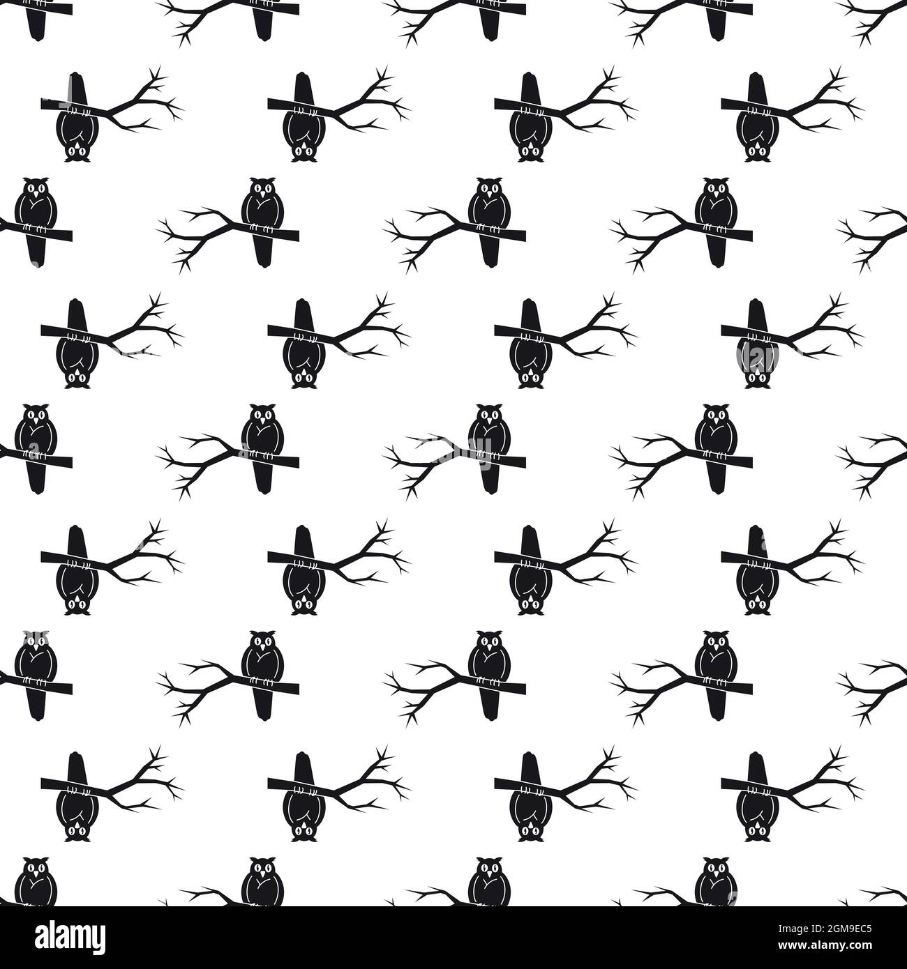 Owl on tree pattern seamless background texture repeat wallpaper ...