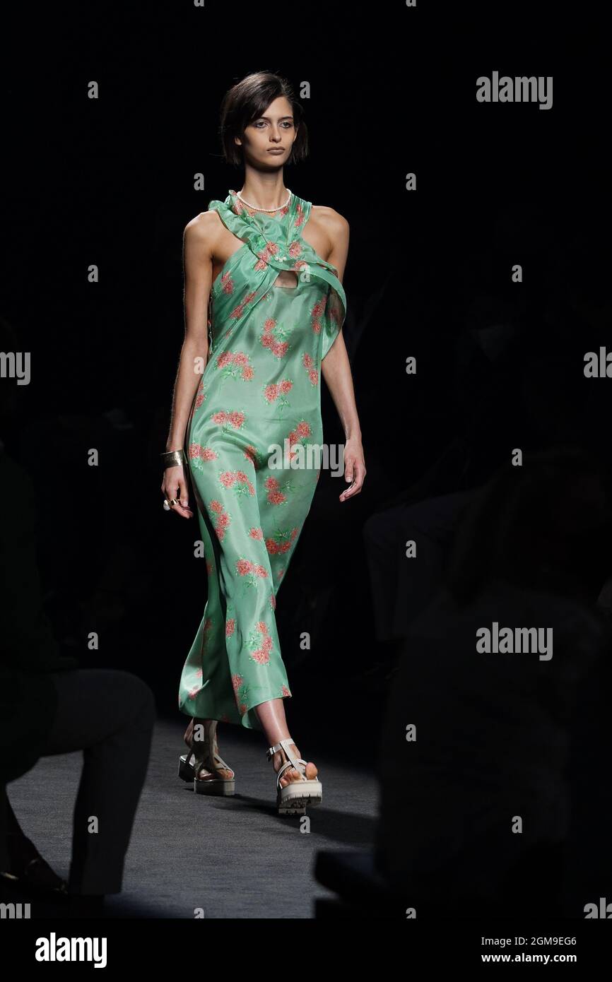 A model walks the runway at the Roberto Torretta fashion show during ...