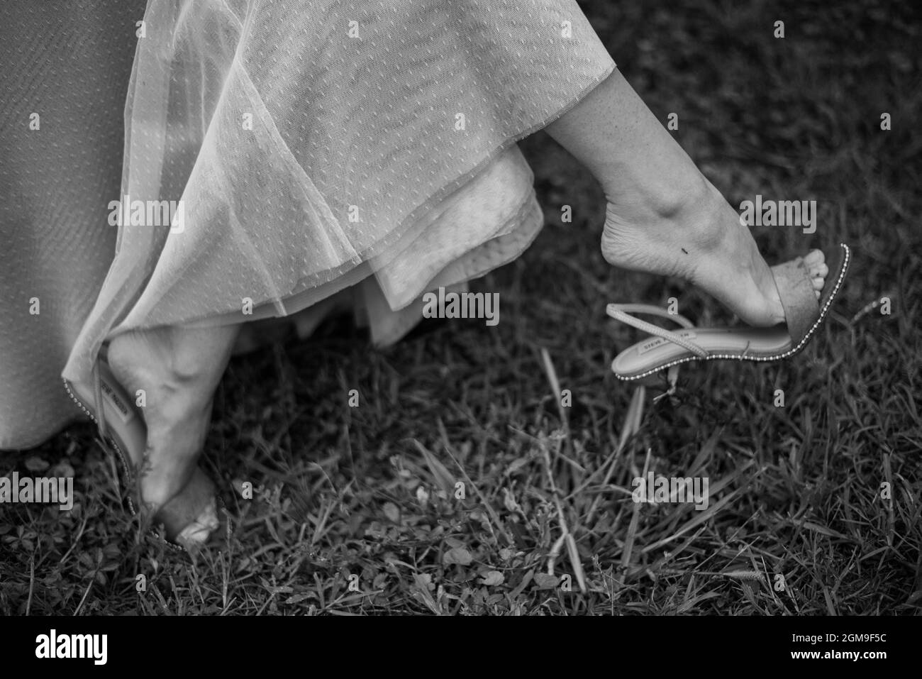 Grayscale closeup of a female toe Stock Photo - Alamy