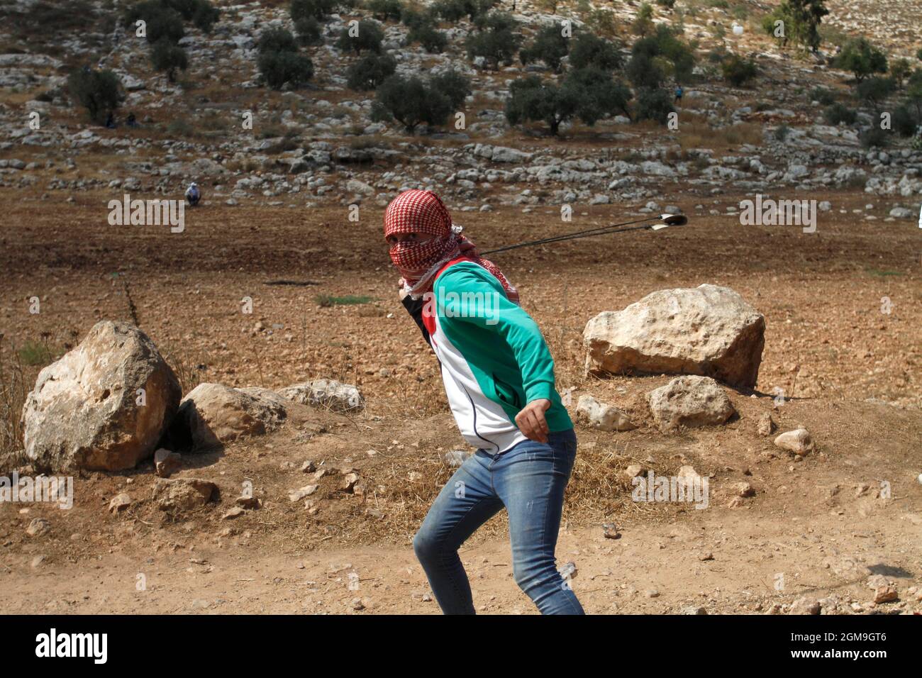 West Bank, Nablus, Palestine. 17th Sep, 2021. A Palestinian was seen ...