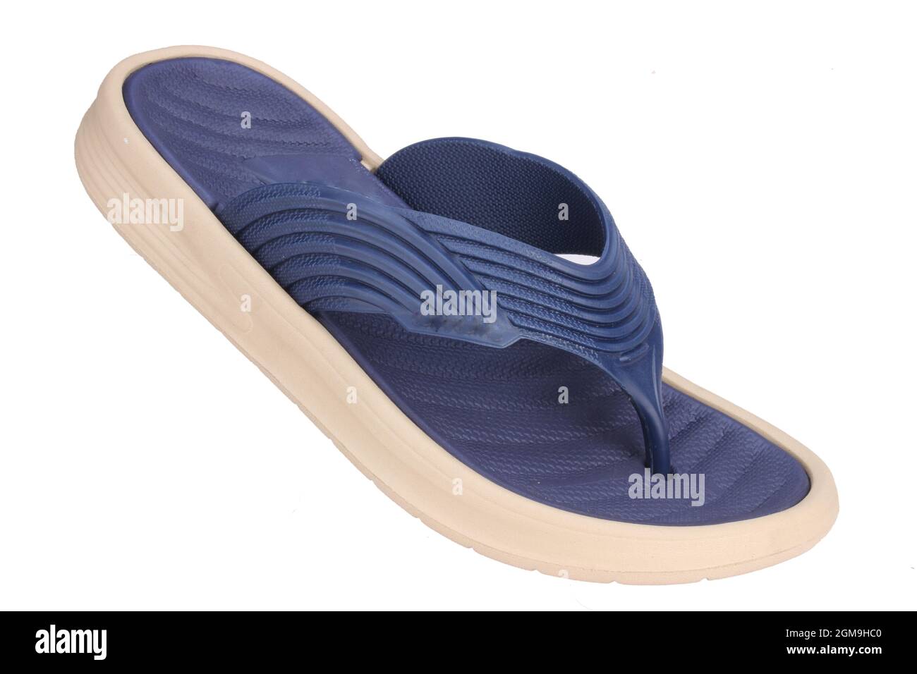 blue slipper isolated on white background, bathroom slippers Stock ...