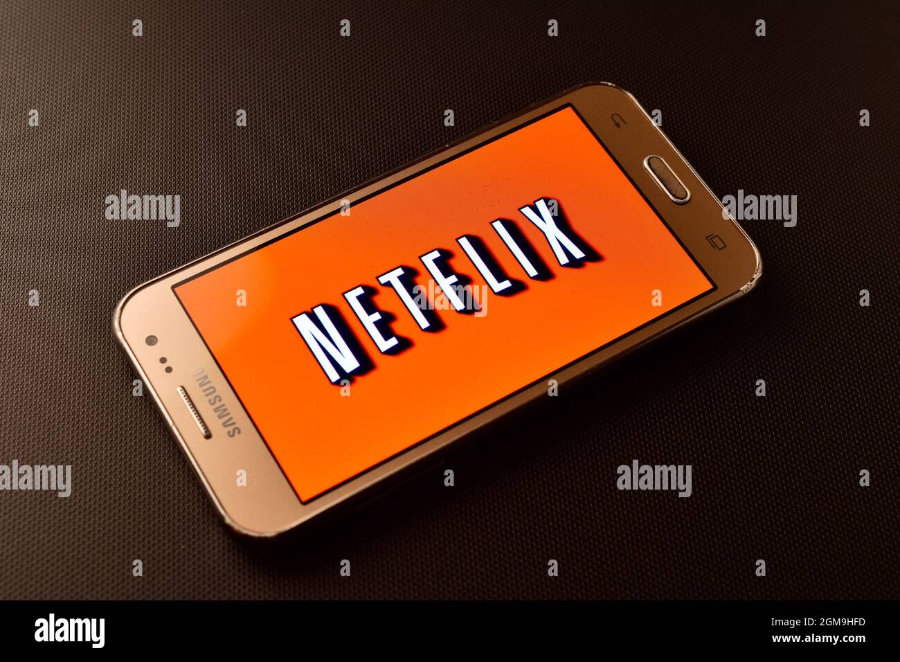 Italy - february 10, 2017: Netflix logo on samsung mobile phone ...