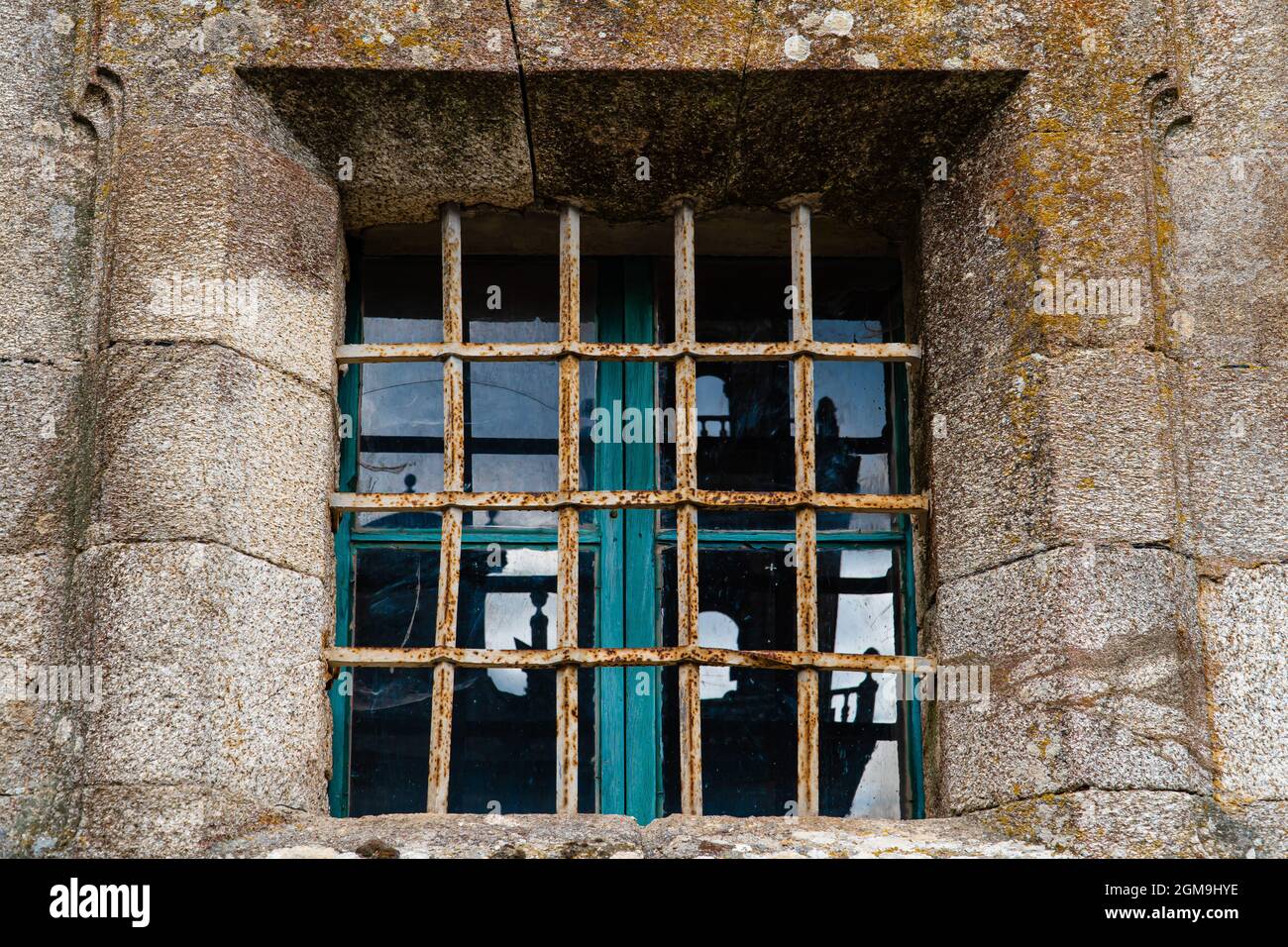 Prison window with glass Stock Photo - Alamy
