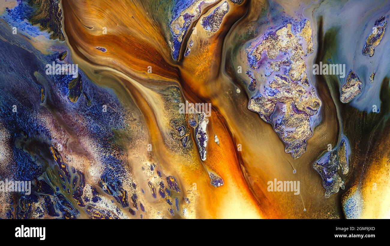 Fluide liquide art acrylic oil paints texture. Backdrop abstract mixing ...