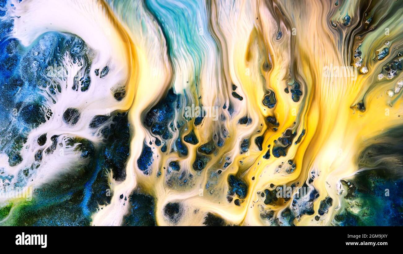 Fluide liquide art acrylic oil paints texture. Backdrop abstract mixing ...