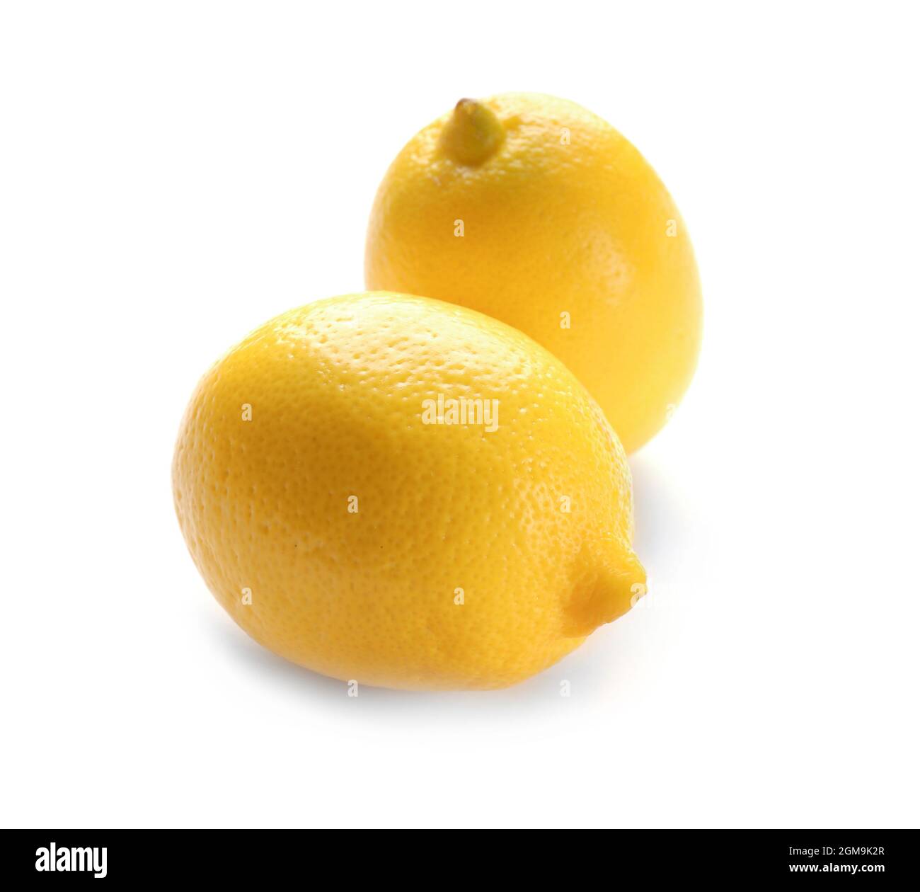 Fresh ripe lemons on white background Stock Photo - Alamy