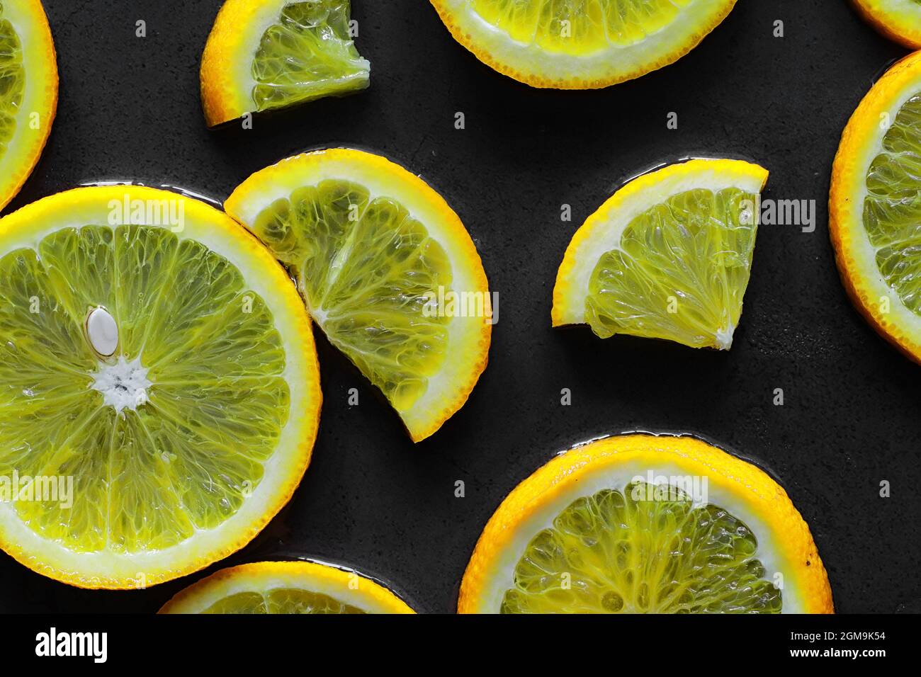 Orange citrus fruit on stone table. Orange background Stock Photo - Alamy