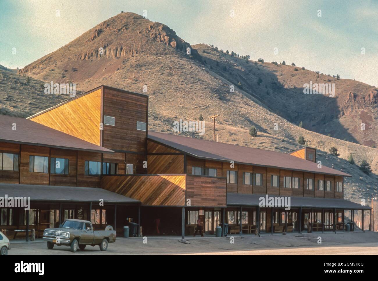 RAJNEESHPURAM, OREGON, USA - 1984: Buildings at settlement of religious ...