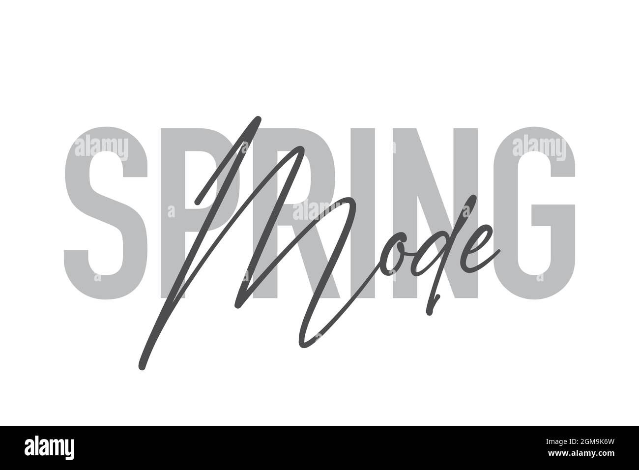 Modern, simple, minimal typographic design of a saying "Spring Mode" in ...