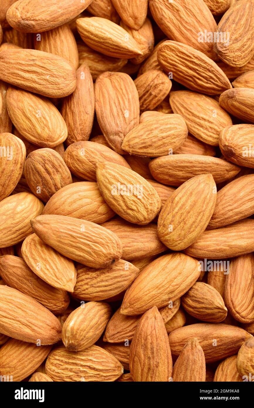almonds top view texture, for background, vertical, wallpaper Stock ...