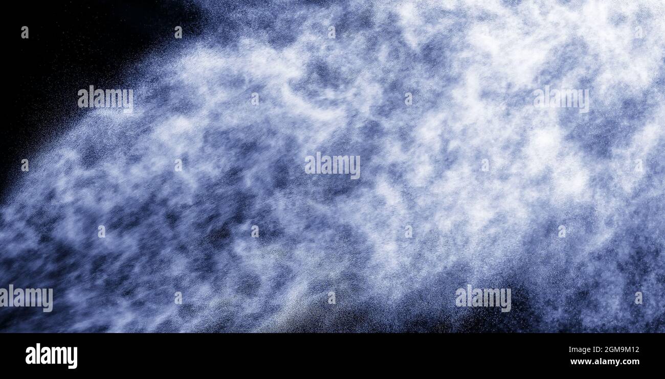 A stream of water and a cloud of drops from the atomizer Stock Photo ...