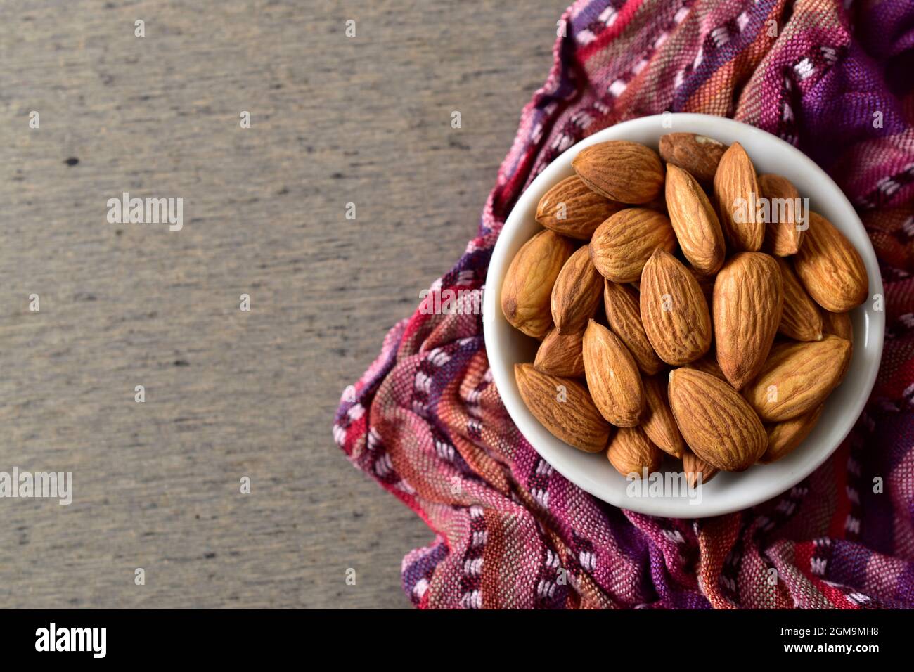 Almonds top view image, creative shoot for banner and background Stock ...