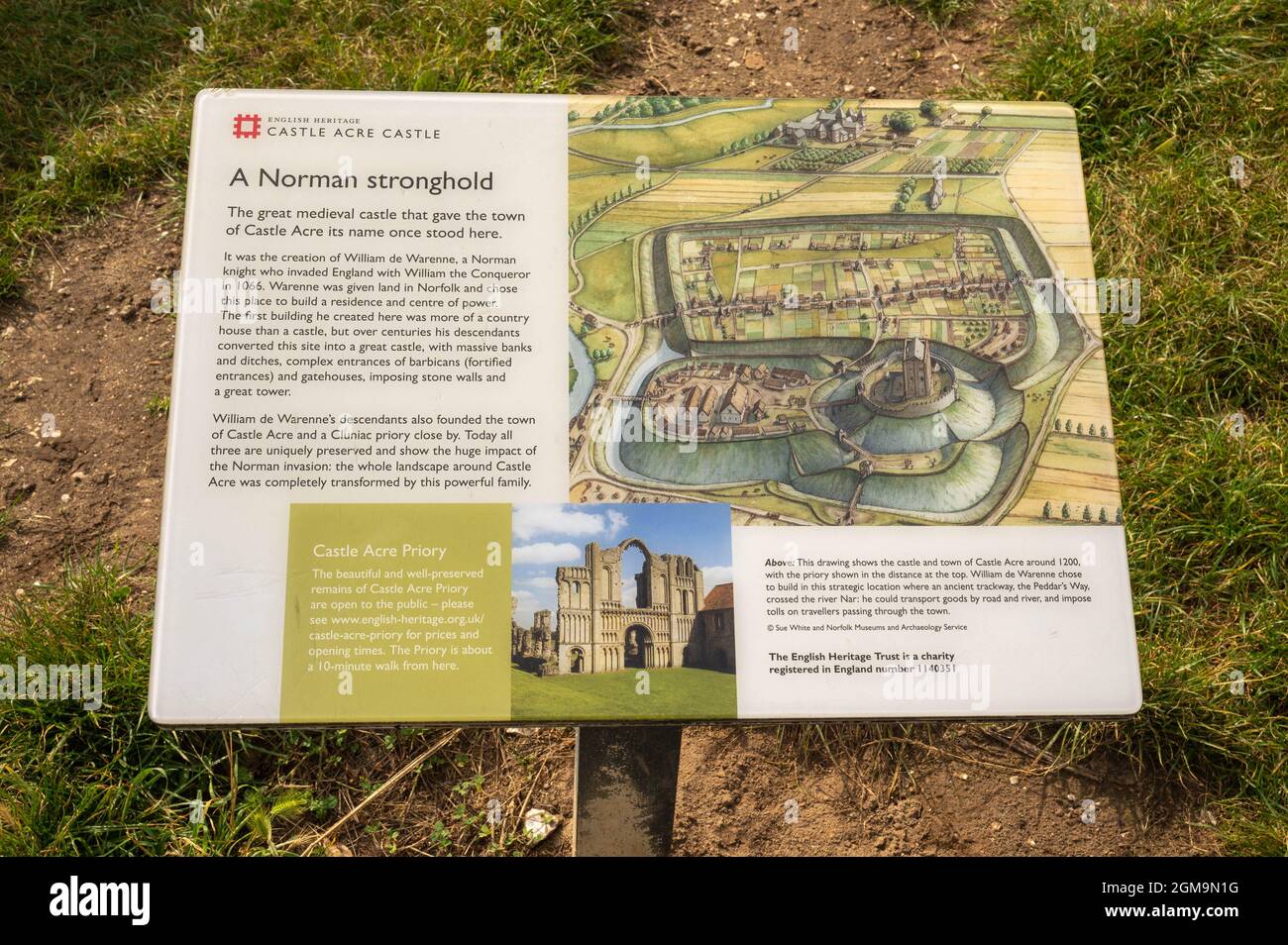 A plaque at Castle Acre castle stating the stonghold the castle had ...
