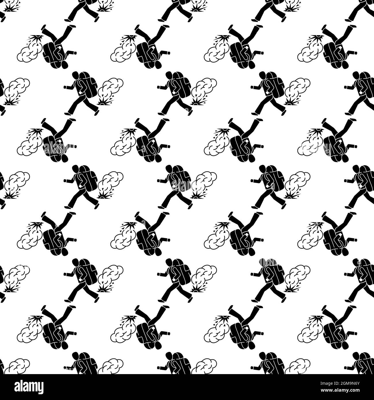 Running migrant man pattern seamless background texture repeat ...