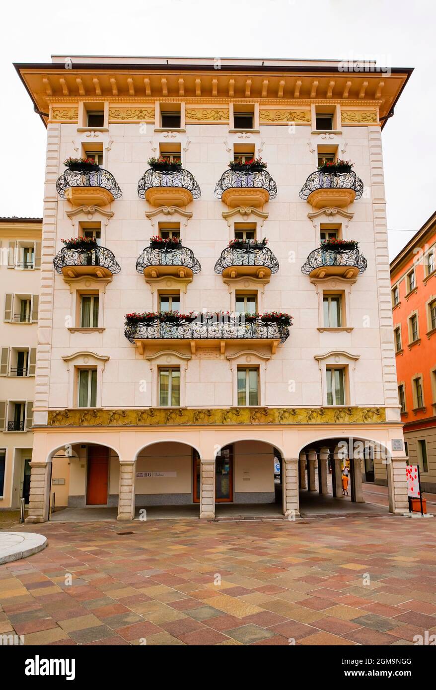 Impressive building by Piazza Riforma (square) with bars and ...