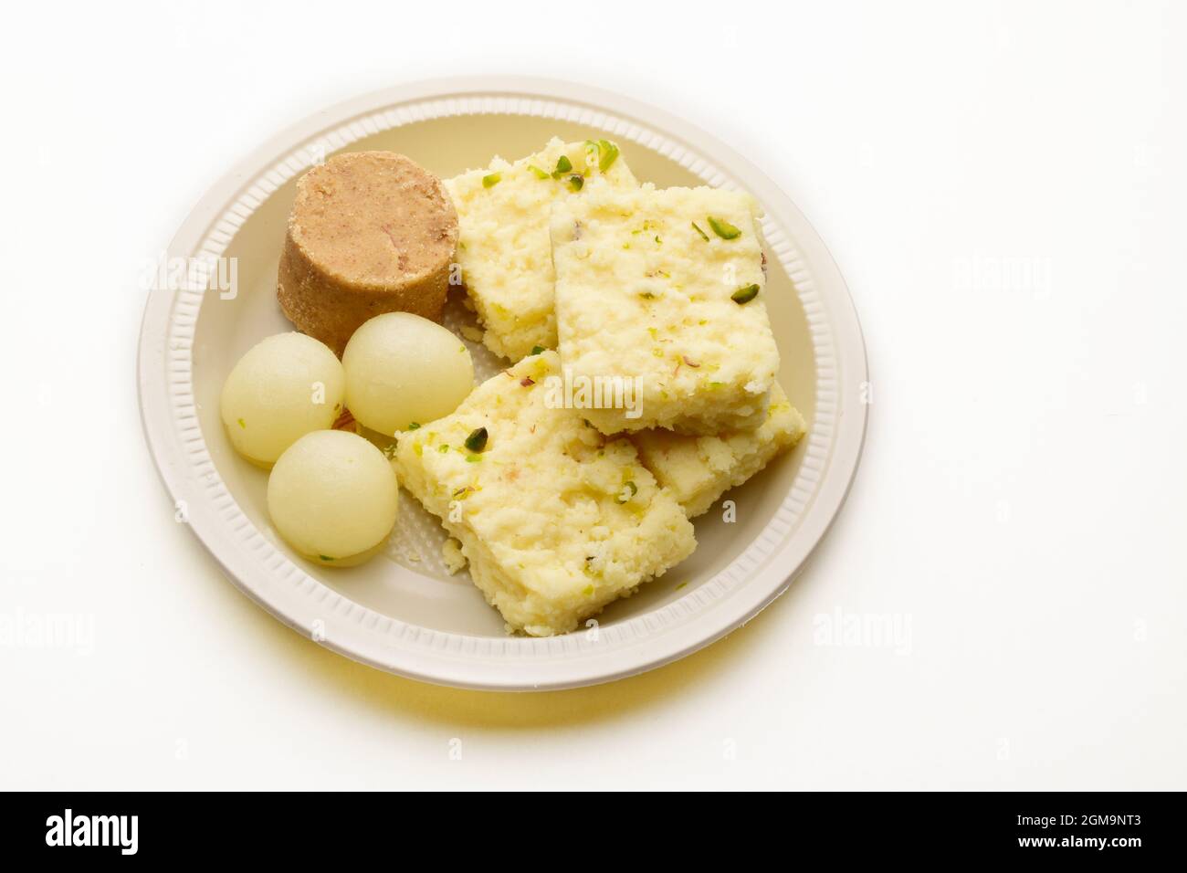barfi peda and rasgulla isolated on white background Stock Photo - Alamy