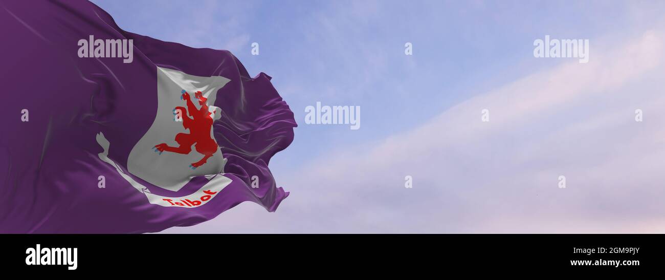 flag of county Talbot, Maryland , USA at cloudy sky background on ...