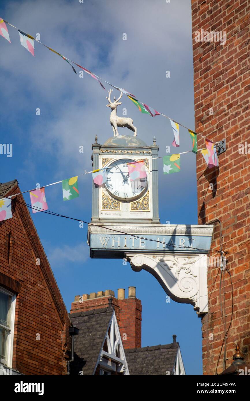 White Hart Hotel Clock Stock Photo - Alamy