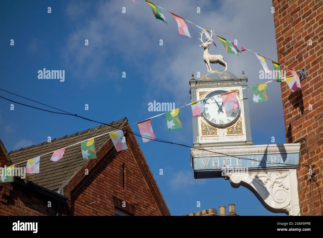 White Hart Hotel Clock Stock Photo - Alamy